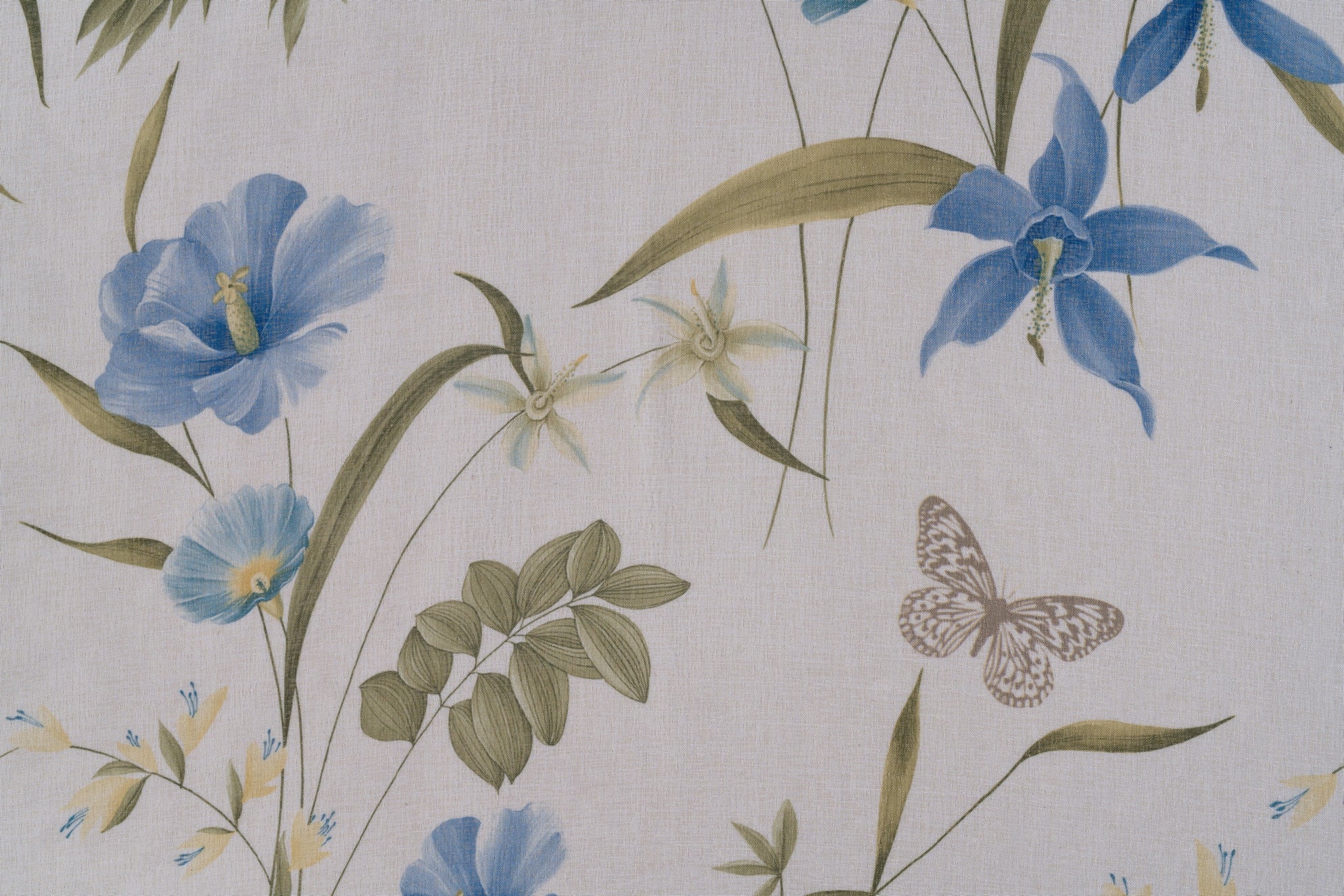 ATHENA Blue floral Custom Made Curtain - sheer – Scarlet's Way Australia